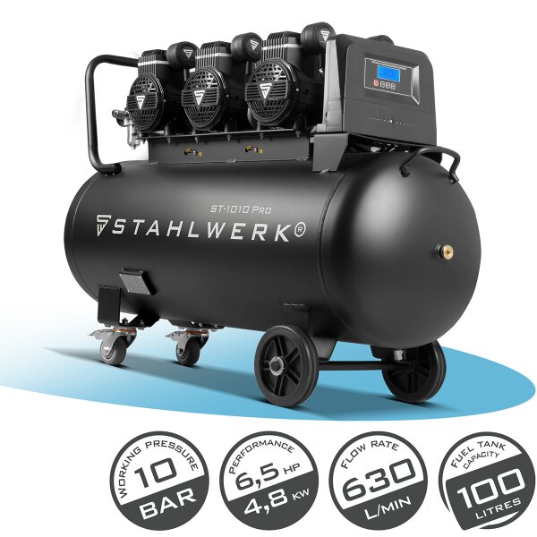 STAHLWERK Kompressor 10 bar 10,8 PS 8 kW 1050 l/min 200 l Druckluftkom ...