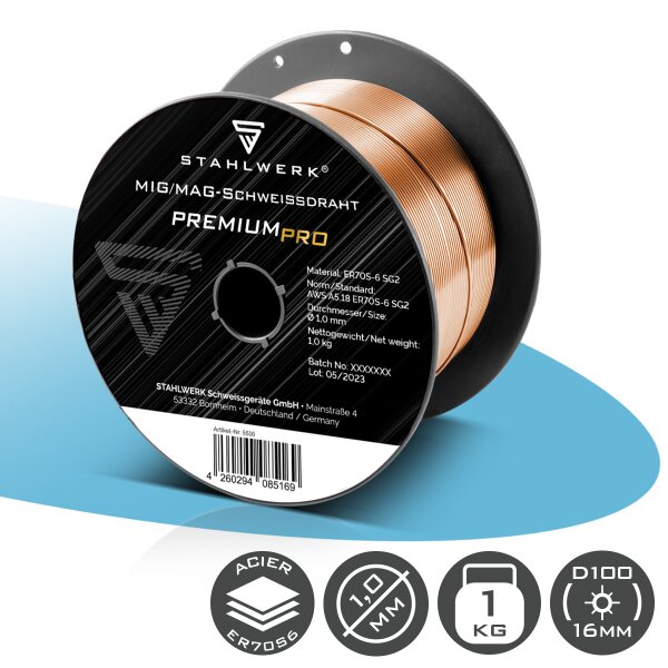 STAHLWERK MIG MAG shielding gas solid wire electrode ER70S-6 SG2 1 kg ...