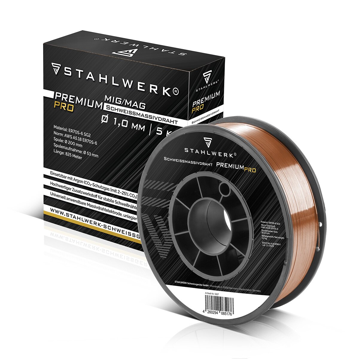 STAHLWERK MIG MAG lasdraad massieve draad elektrode ER70S-6 SG2 5 kg 1 ...