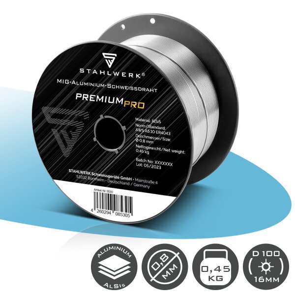 STAHLWERK MIG MAG aluminum welding wire ER4043 Si5 (ALSI-5) Ø 0.8 mm 0 ...