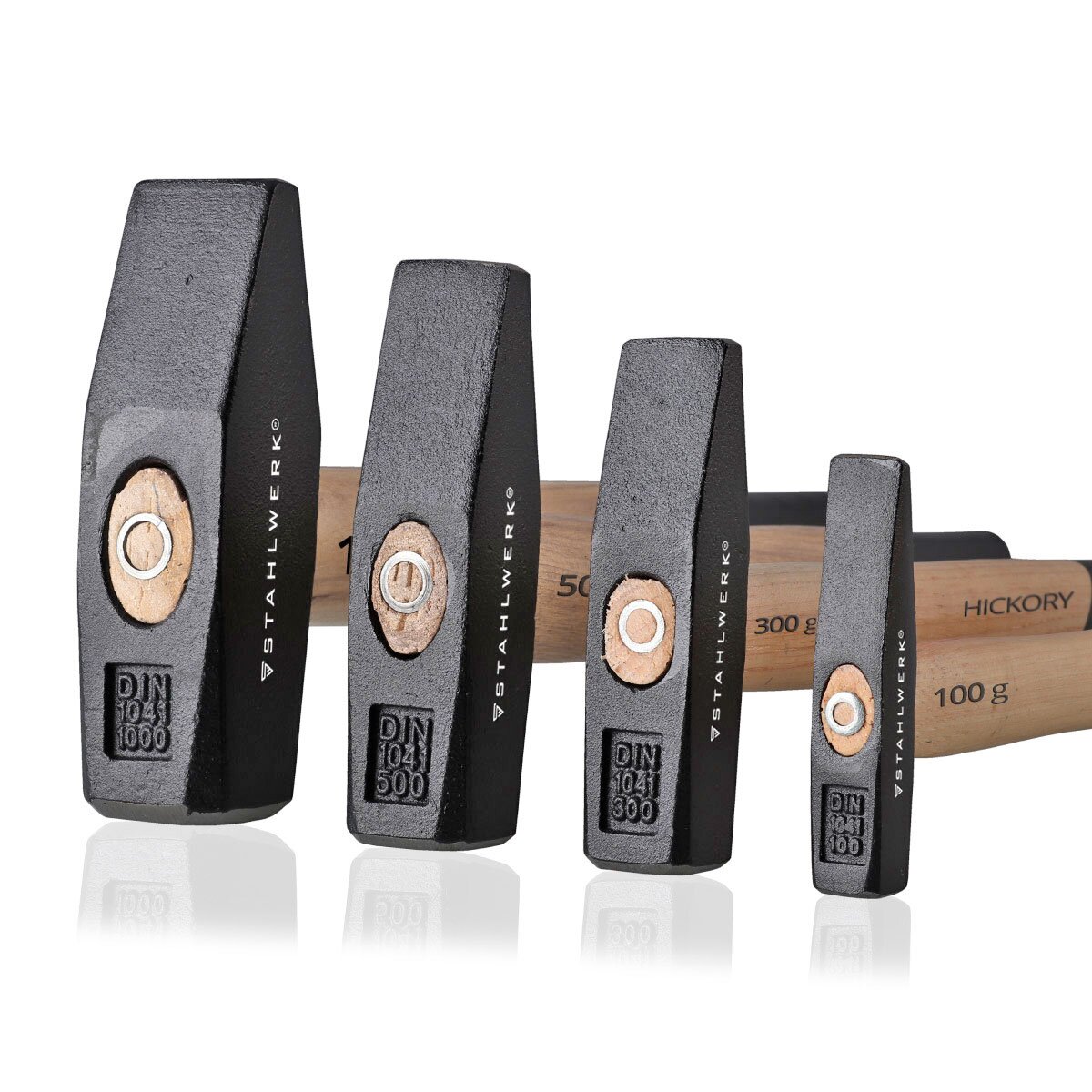 STAHLWERK locksmith's hammer set 100g 300g 500g 1000g forged steel hic ...