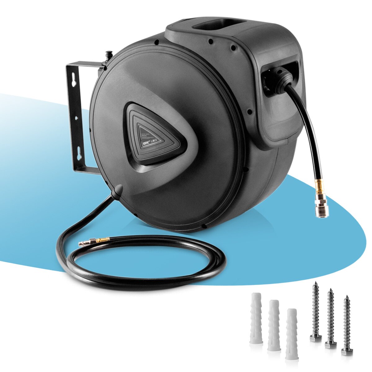 STAHLWERK compressed air hose reel automatic rewind 30m 18 bar quick c ...