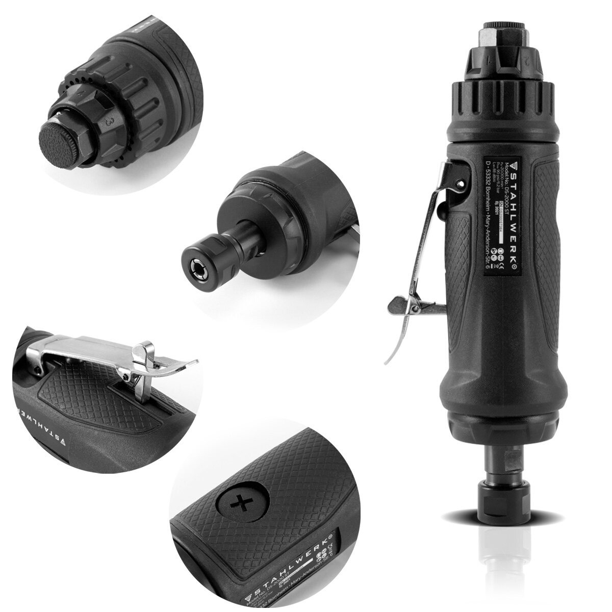 STAHLWERK compressed air bar grinder straight grinder with 20.000 rpm,