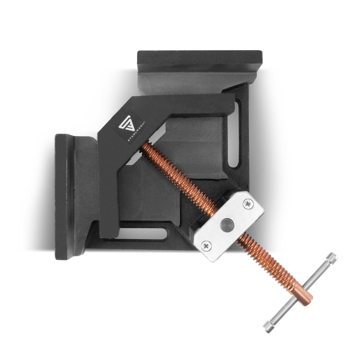 STAHLWERK Schweißwinkelklemme Winkelspanner mit 90° Winkel und 100 mm ...