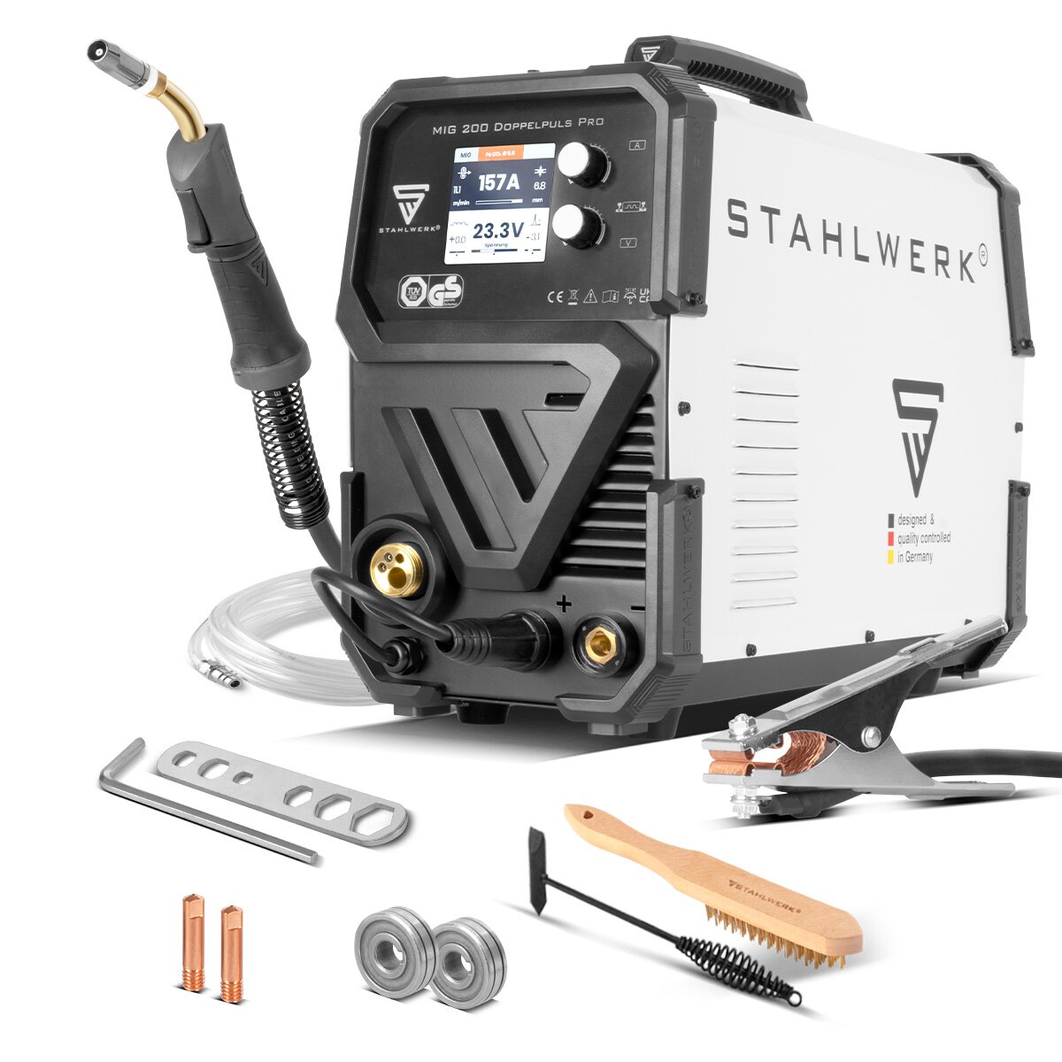 STAHLWERK MIG MAG 200 Doppelpuls Pro vollsynergisches Schweißgerät mit ...