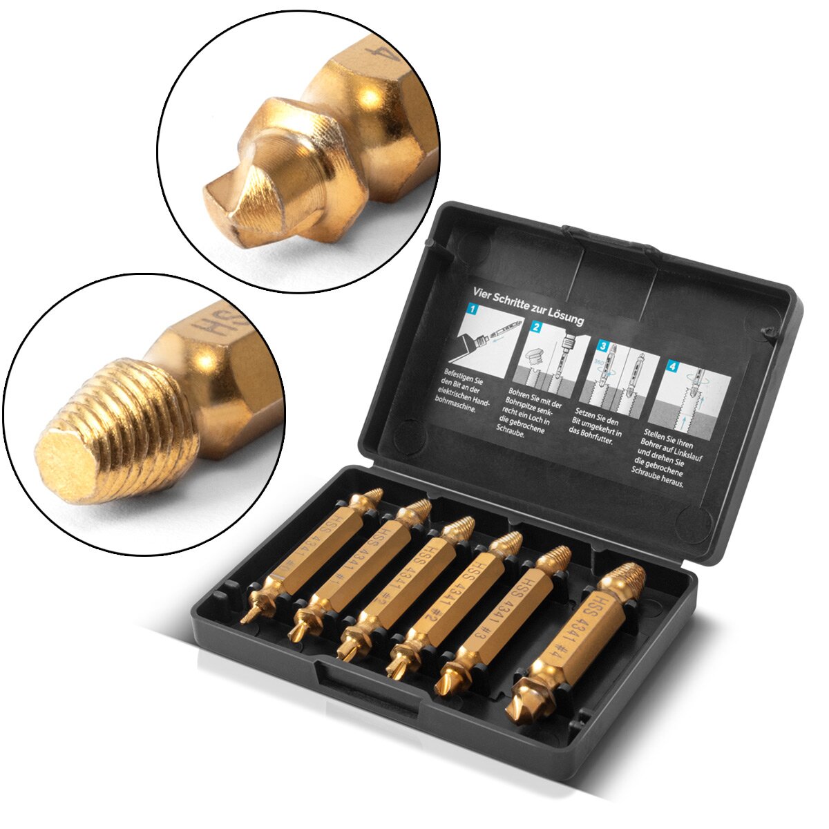 STAHLWERK Linksausdreher / Schraubenentferner / Ausdreher 6er Set, 15,49