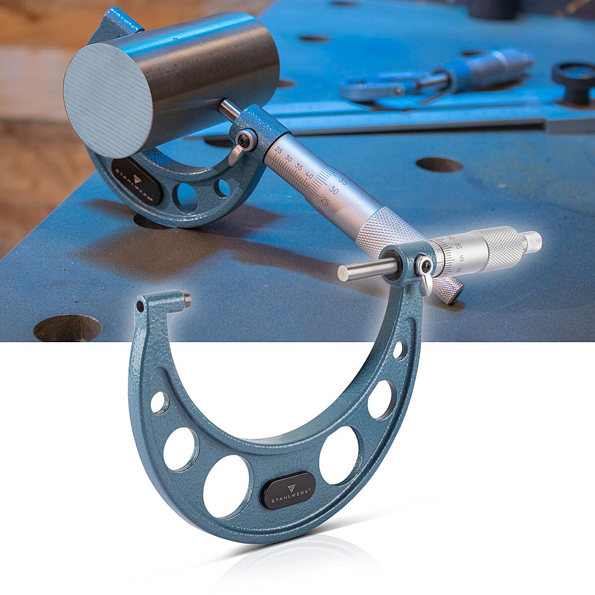 STAHLWERK Bügelmessschraube 4er Set 0-100 mm DIN 863 Mikrometer Messsc