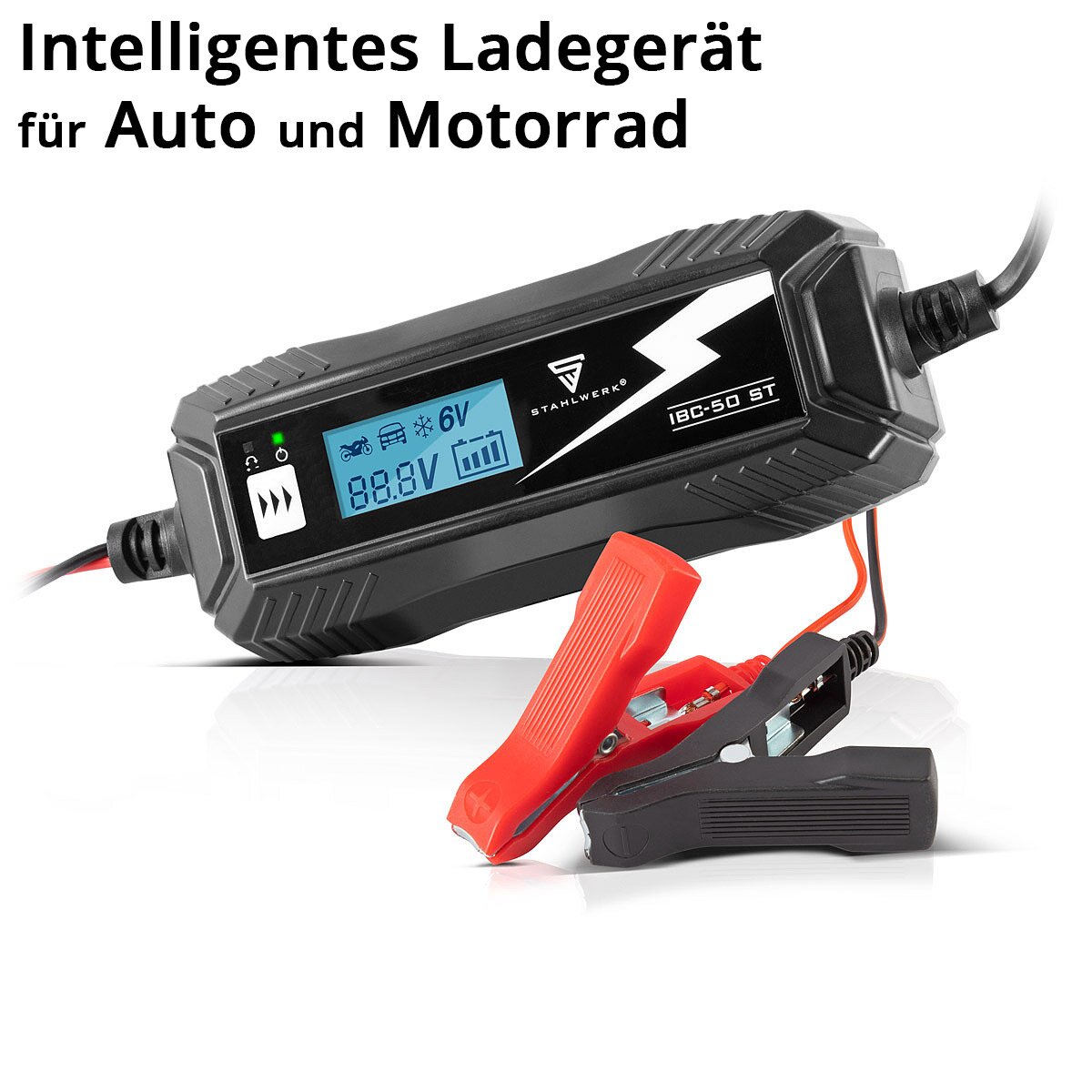 STAHLWERK Batterieladegerät für 6V 12V Auto Motorrad Batterien AGM GEL ...