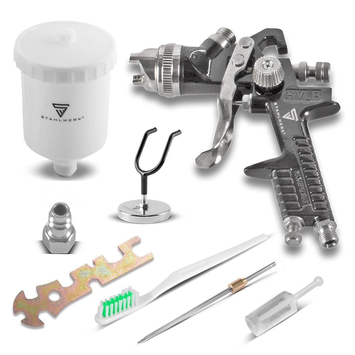 STAHLWERK Pistolet à peinture HVLP 1,4mm Buse 600ml Pistolet à peintur