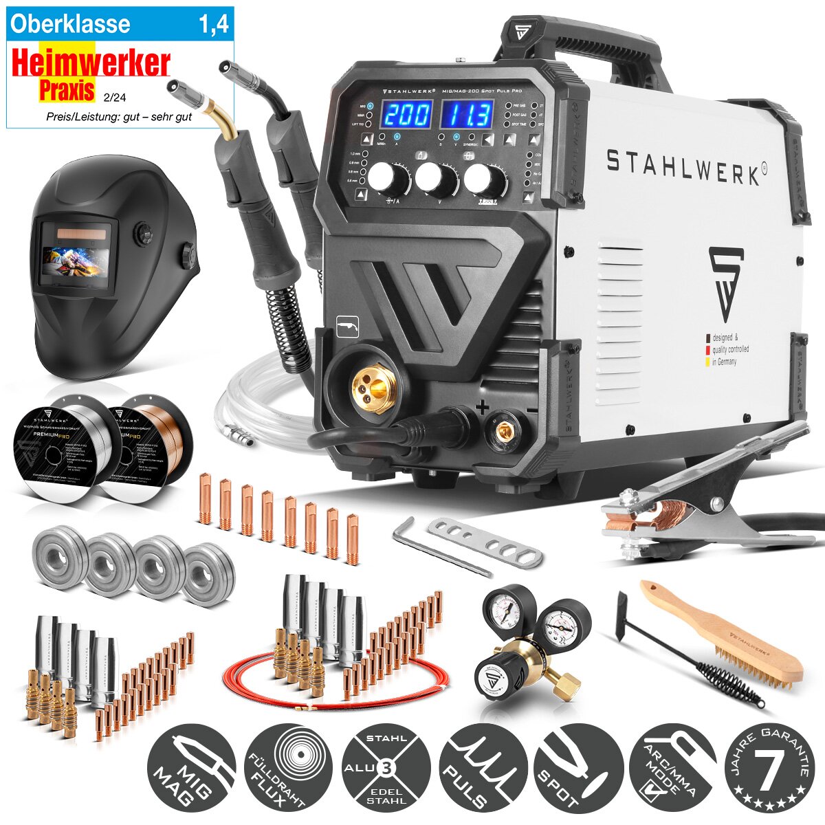 STAHLWERK welding machine MIG MAG 200 Spot Puls Pro full equipment, 84