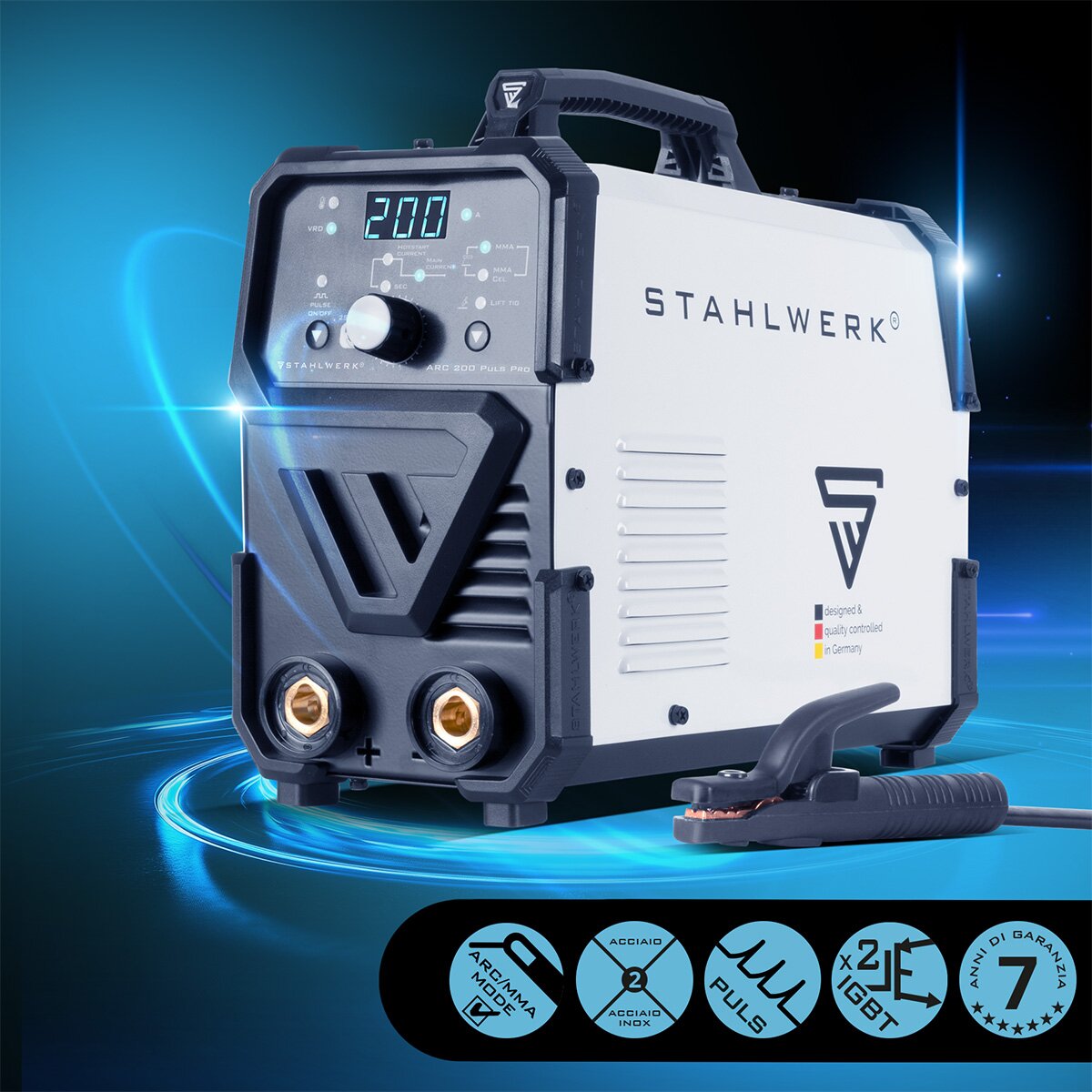 STAHLWERK ARC 200 Pulse Pro full equipment welding machine MMA E Hand