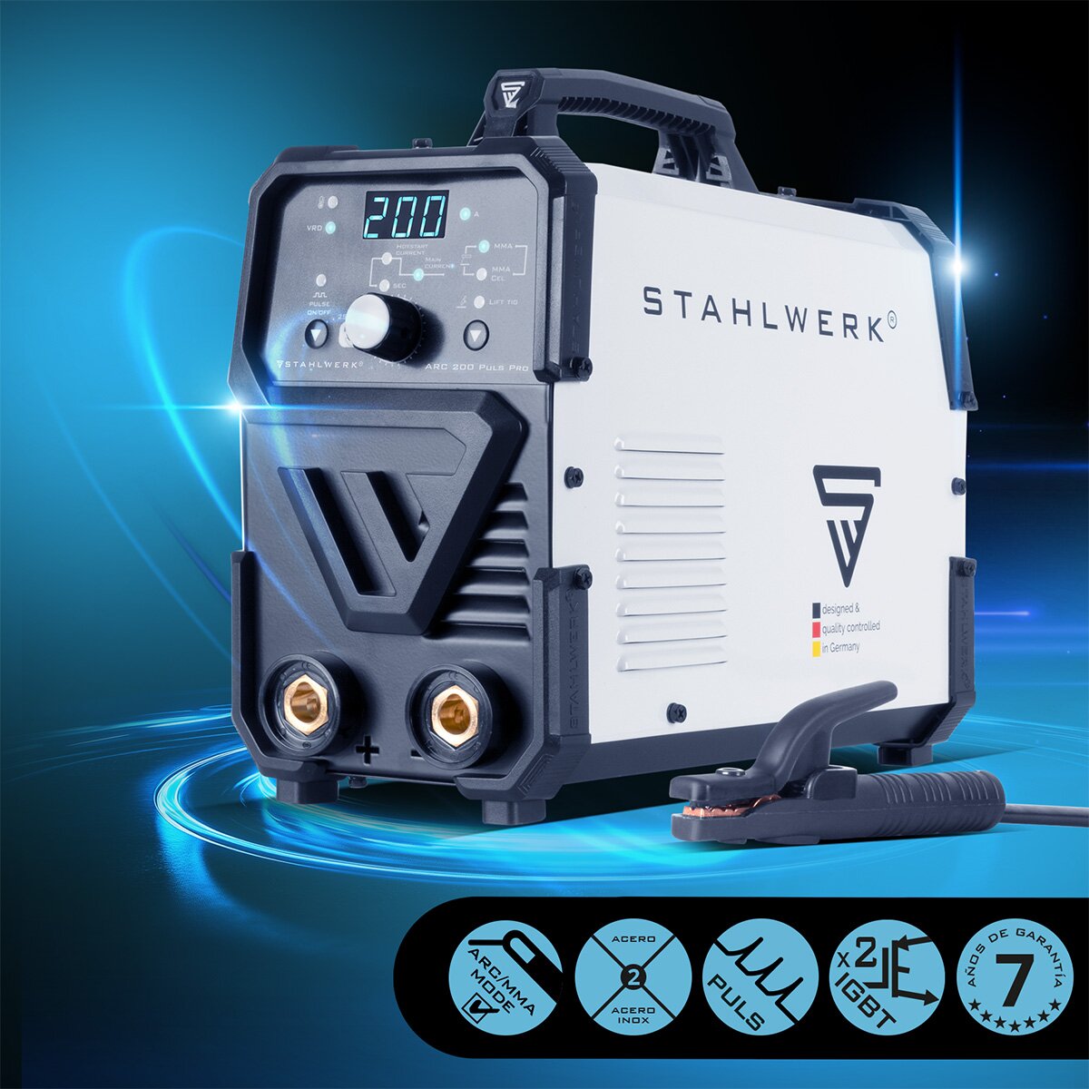STAHLWERK ARC 200 Pulse Pro full equipment welding machine MMA E Hand