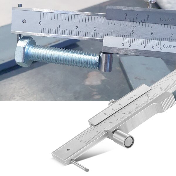 STAHLWERK Anreiß Messschieber Messlehre Schieblehre 0-200 mm DIN 862 m ...