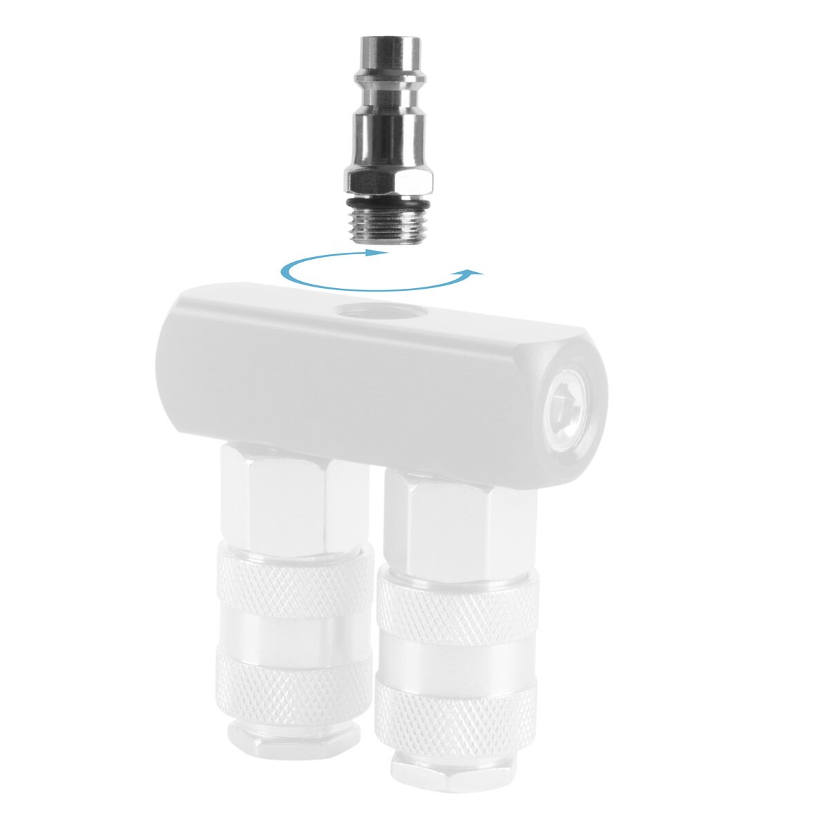 STAHLWERK set of 5 compressed air quick couplings NW 7.2 1/4 inch plug ...