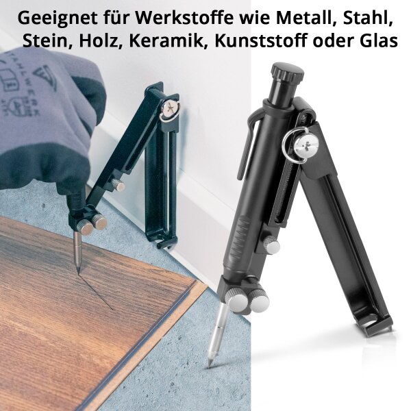 STAHLWERK Outil de traçage Outil de marquage Gabarit de traçage Compas ...