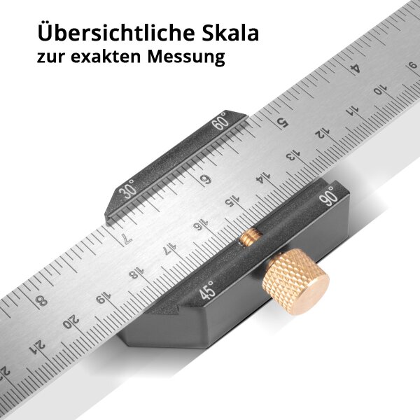 STAHLWERK Winkel Anschlaglineal Markierungslehre Markierungslineal Str ...