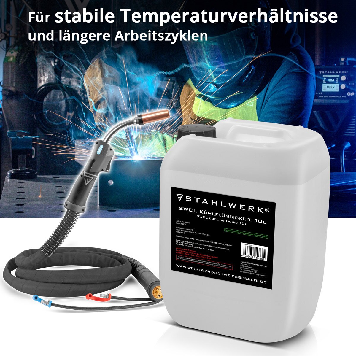 STAHLWERK SWCL Kühlflüssigkeit 10 l Schweißgerät Kühlmittel Kühlwasser ...