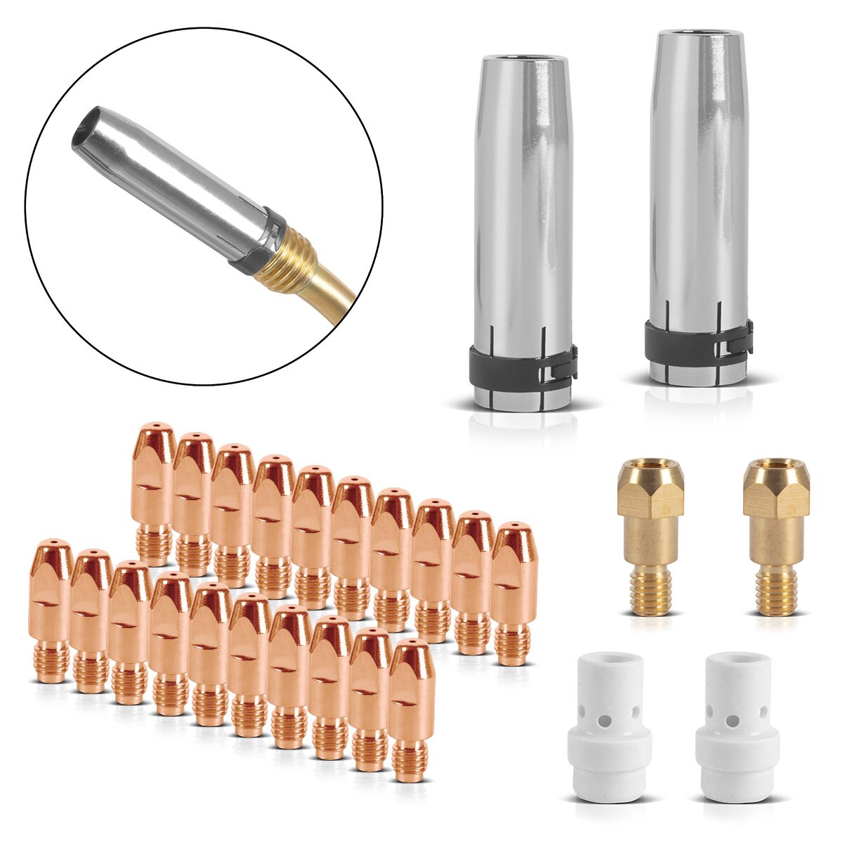 STAHLWERK MIG MAG wear parts set 26 pcs AK36 MB36 Welding torch access ...