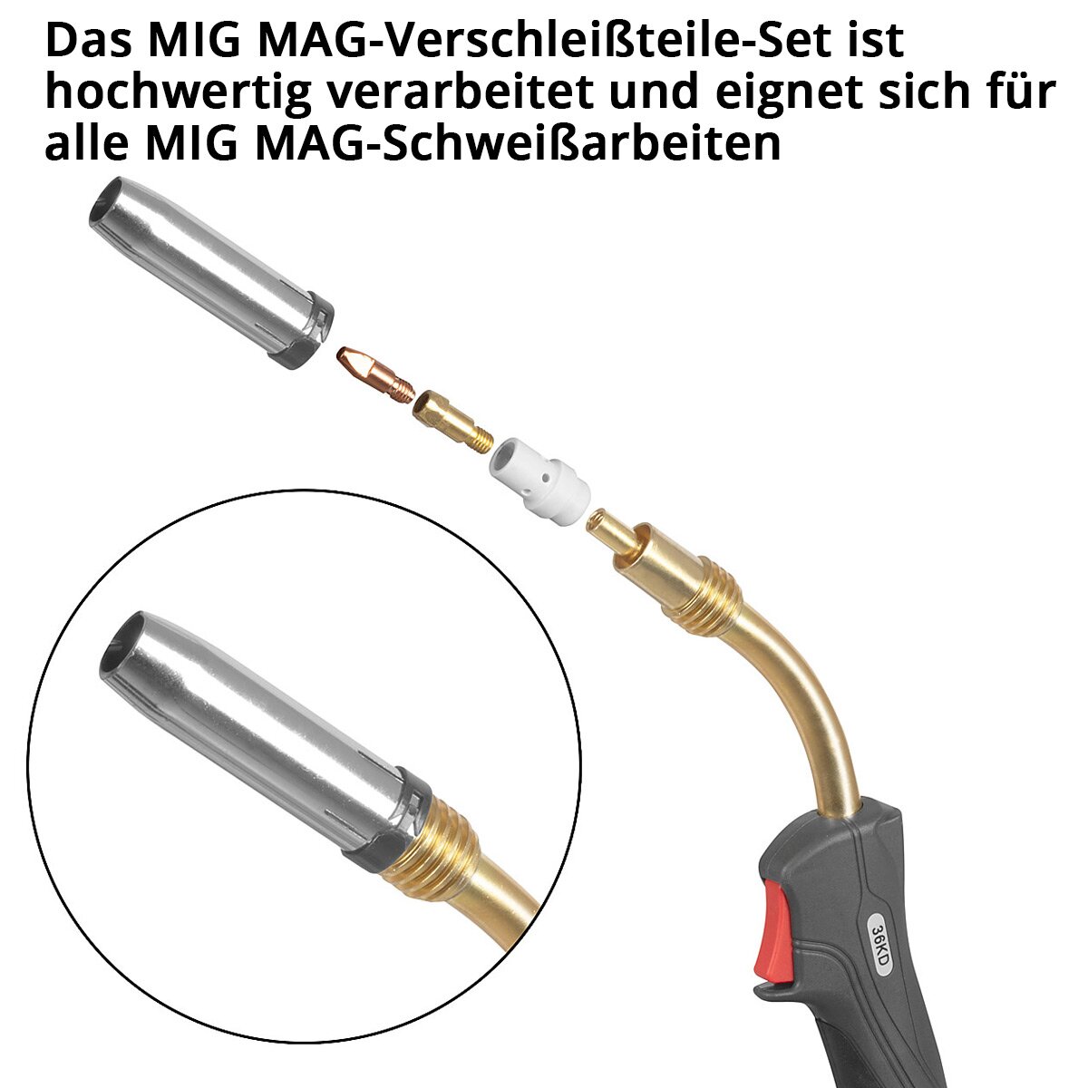 STAHLWERK MIG MAG Verschleißteile Set 26tlg AK36 MB36 Schweißbrennerzu ...