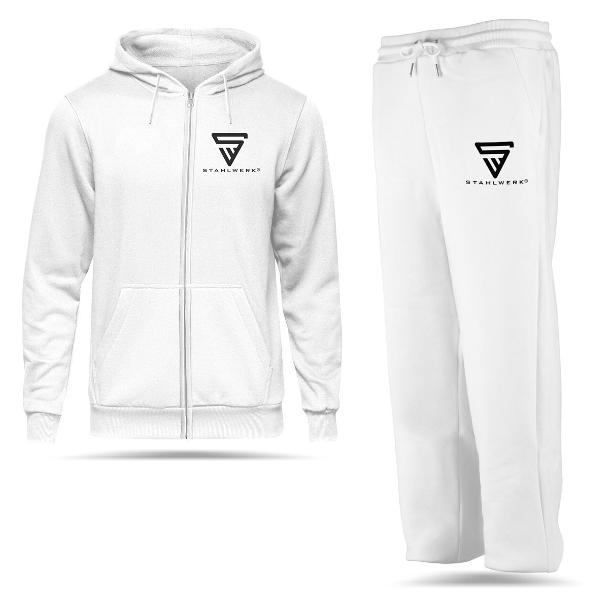 STAHLWERK Jogging blanc L Tracksuit Jogger Survêtement de sport, 69,99