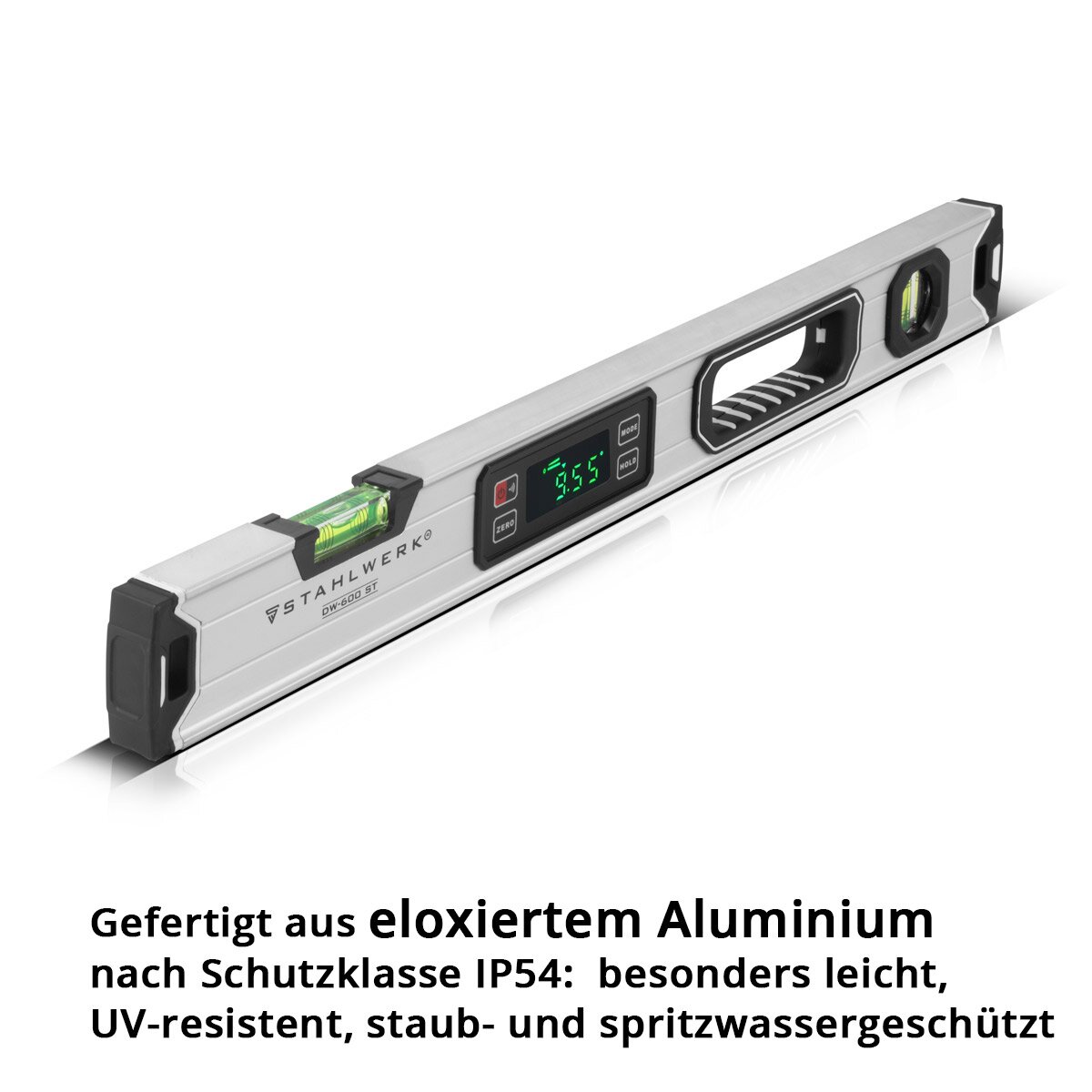 STAHLWERK Digital spirit level 600 mm Aluminum spirit level Magnetic p ...