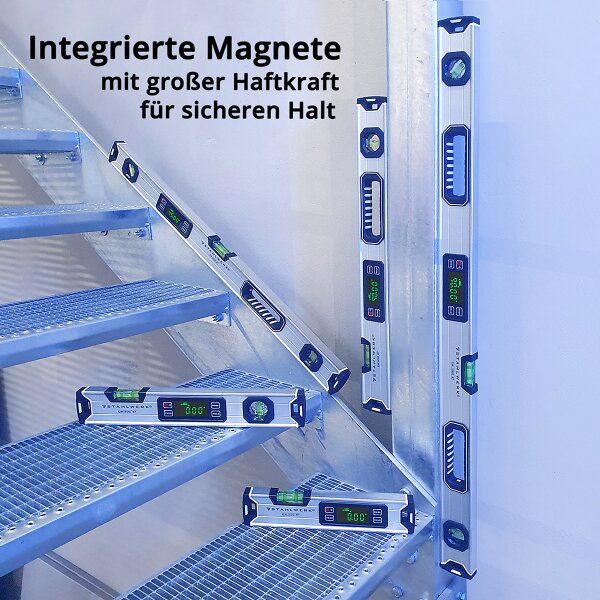 STAHLWERK Digitalt vattenpass 1000 mm Vattenpass i aluminium Magnetisk ...