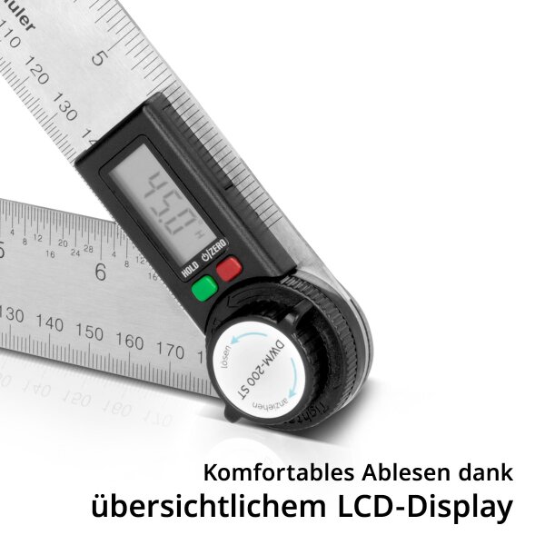 STAHLWERK digital protractor angle measuring instrument protractor ang ...