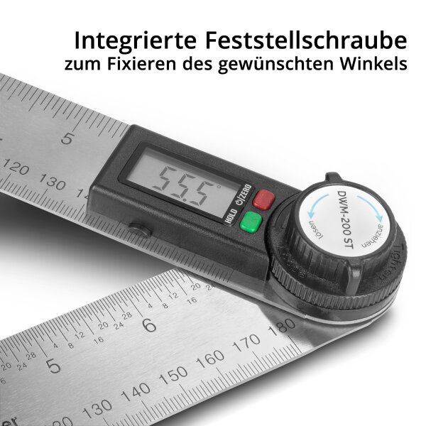 STAHLWERK digital protractor angle measuring instrument protractor ang ...