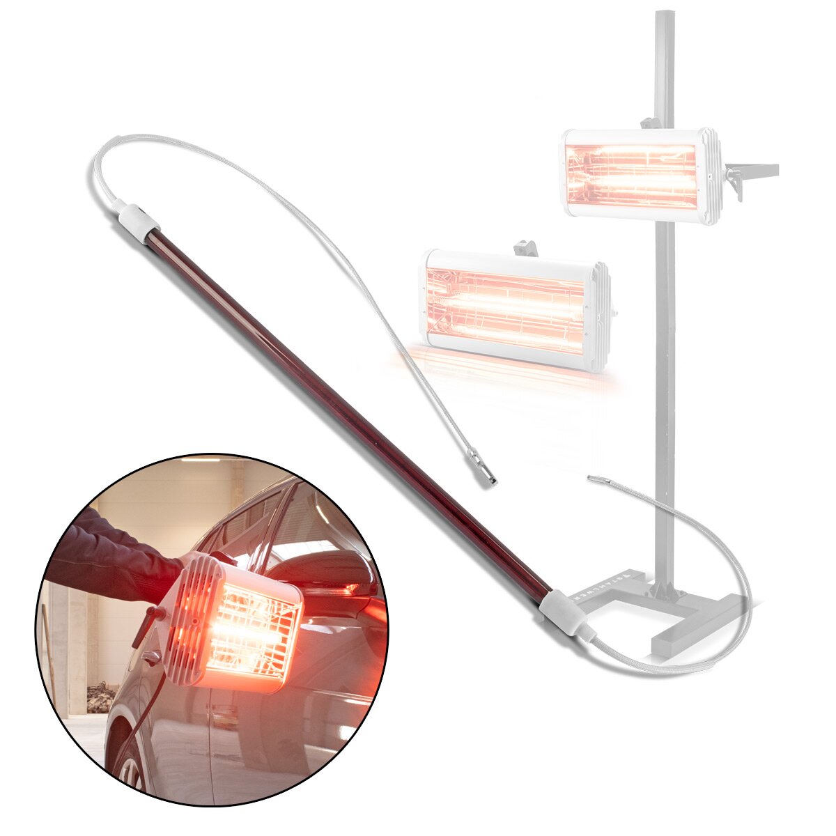 STAHLWERK IR lamp 1.200 W 355 mm Infrarood verfdroger Spotlight droger ...