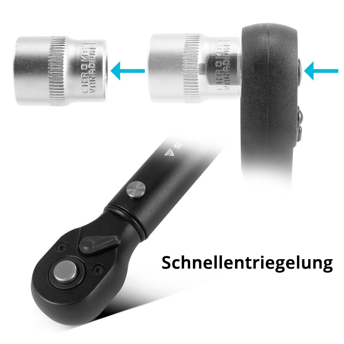 STAHLWERK Drehmomentschlüssel 20-110 Nm 3/8“ Ratsche mit 1/2“ und 1/4 ...
