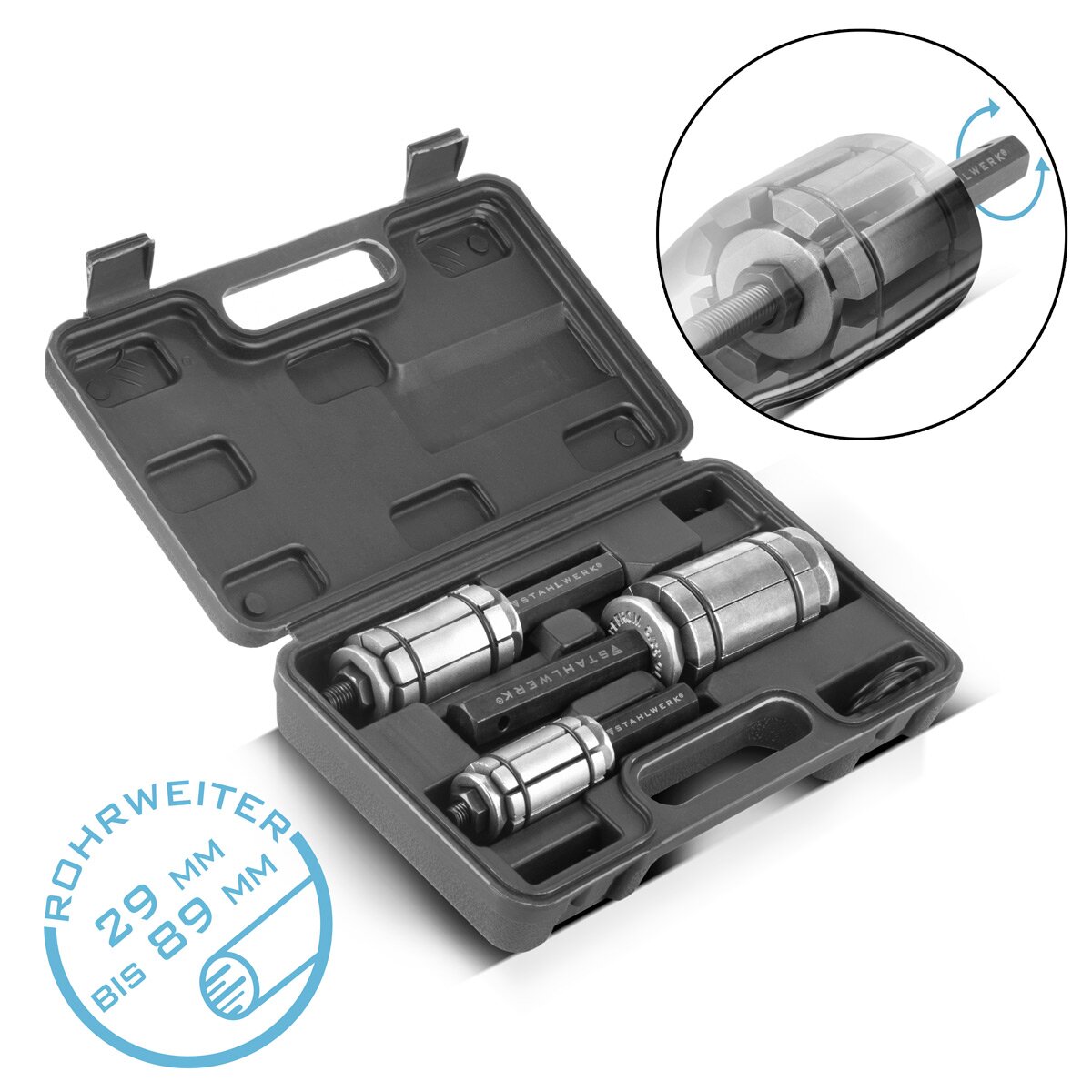 STAHLWERK Hydraulischer Universal Abzieher Lagerabzieher mit 10 t Zugk ...