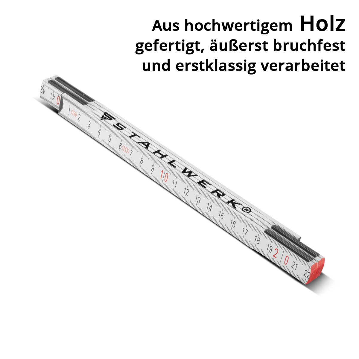 STAHLWERK Zollstock 3er Set 1 Meter Holz Gliedermaßstab Meterstab Maßs ...
