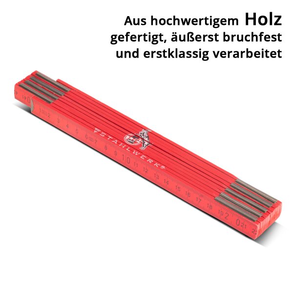 STAHLWERK folding rule 1. FC Köln Edition set of 3 2 m folding rule, 21 ...