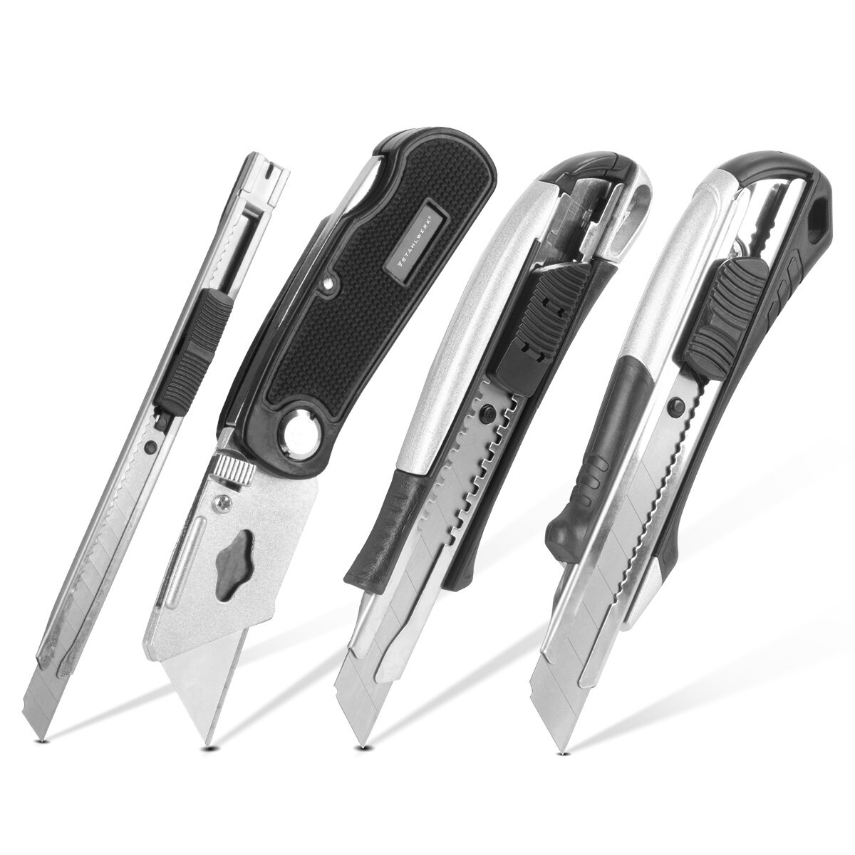 STAHLWERK cutter knife set of 4 with blades cutter carpet knife parcel ...
