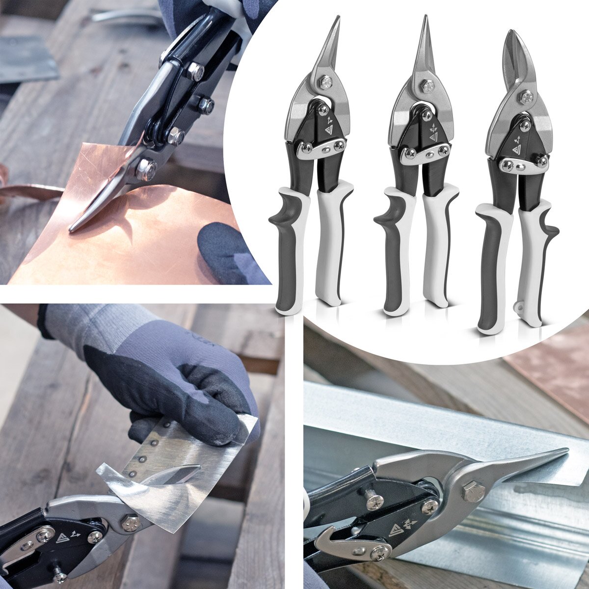 STAHLWERK Blechschere gerader linker rechter Schnitt Metallschere Blec ...
