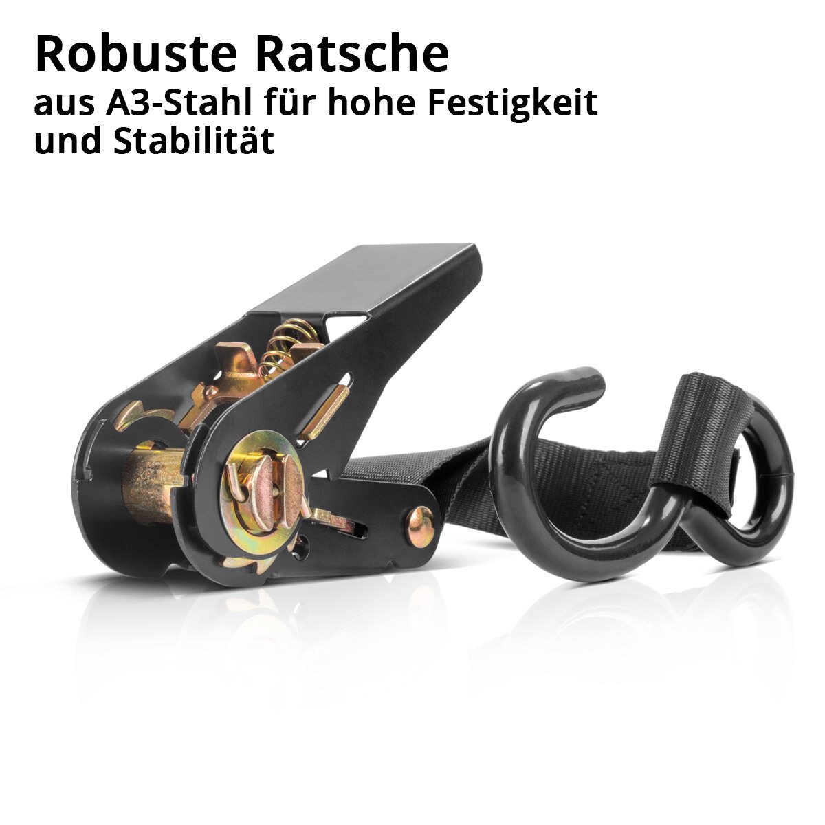 STAHLWERK Ratschengurt 4er Set 800 kg 5 m x 25 mm Spanngurt Zurrgurt m ...