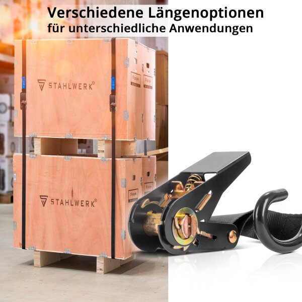 STAHLWERK Ratschengurt 8er Set 800 kg 5 m x 25 mm Spanngurt Zurrgurt m ...