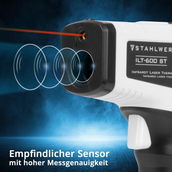 STAHLWERK Infrared Laser Thermometer -50C° - 600°C Pyrometer Temperatu ...