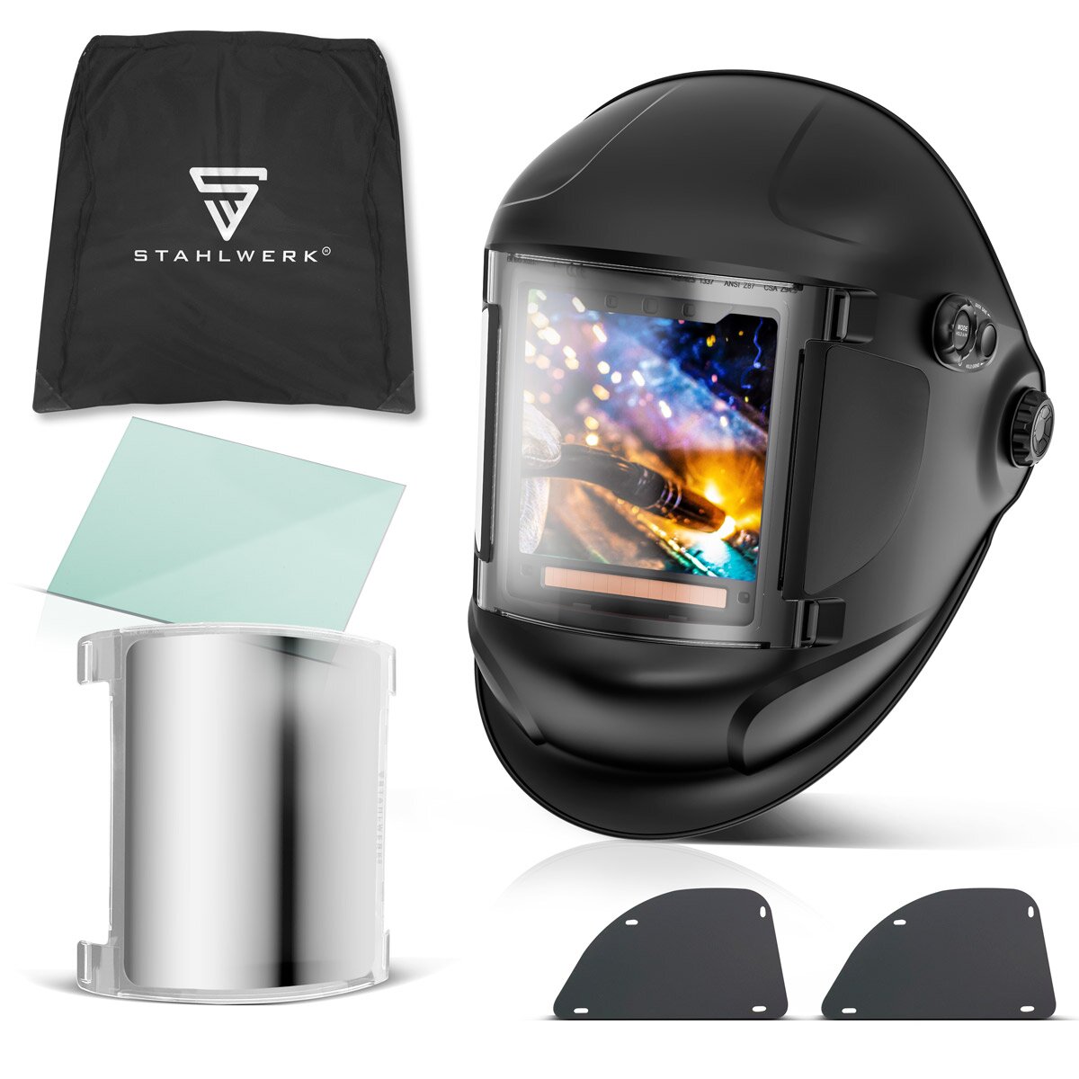 STAHLWERK Automatik Schweißhelm TITAN Schweißschild Schweißermaske 1/1 ...