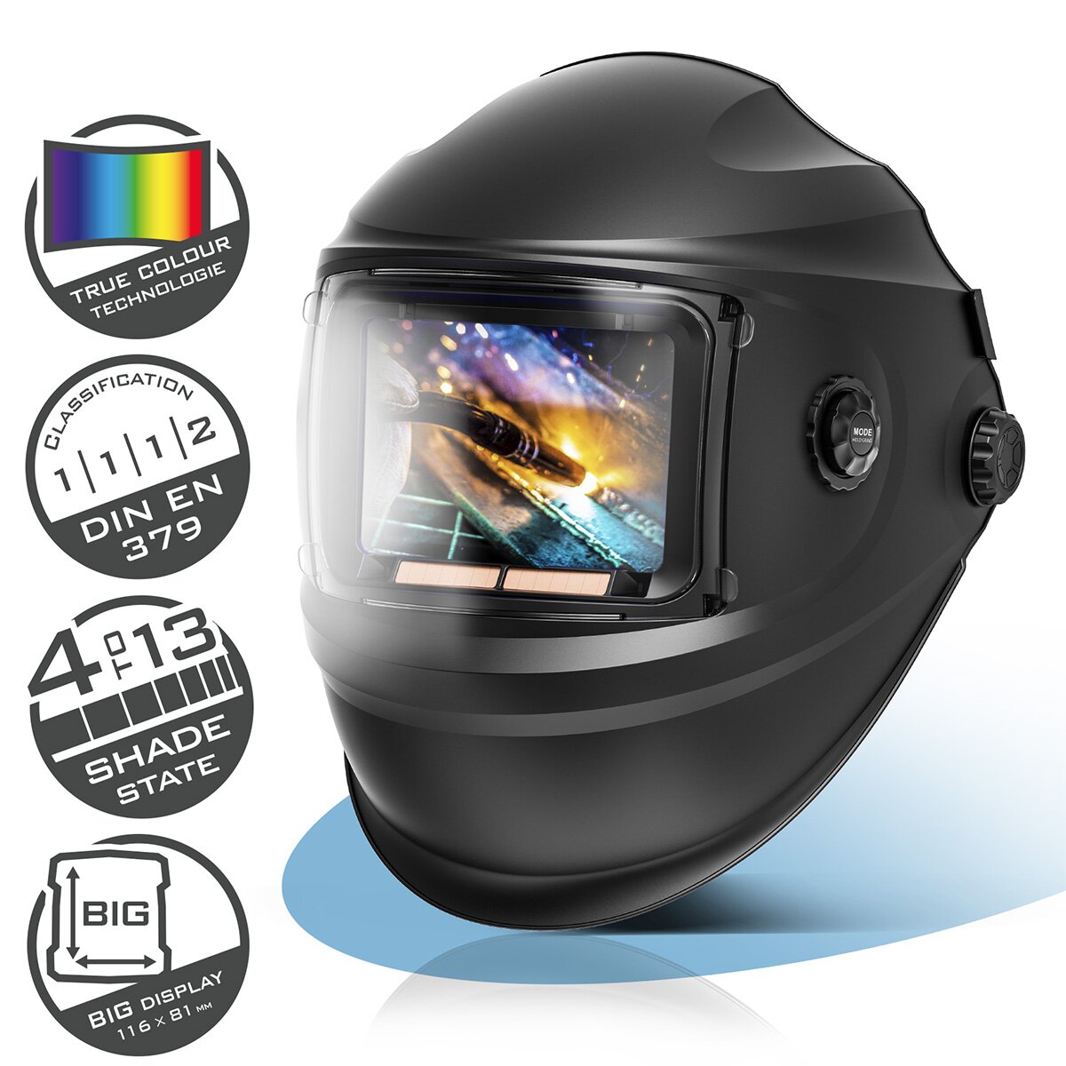 STAHLWERK Automatik Schweißhelm BOOSTER Schweißschild Schweißermaske 1 ...