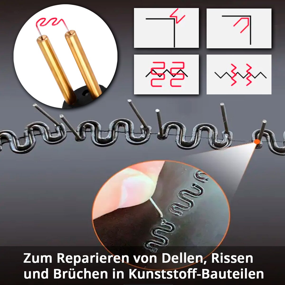 STAHLWERK Kunststoff Reparatur Set Plastik Schweißgerät Heißhefter Sma ...