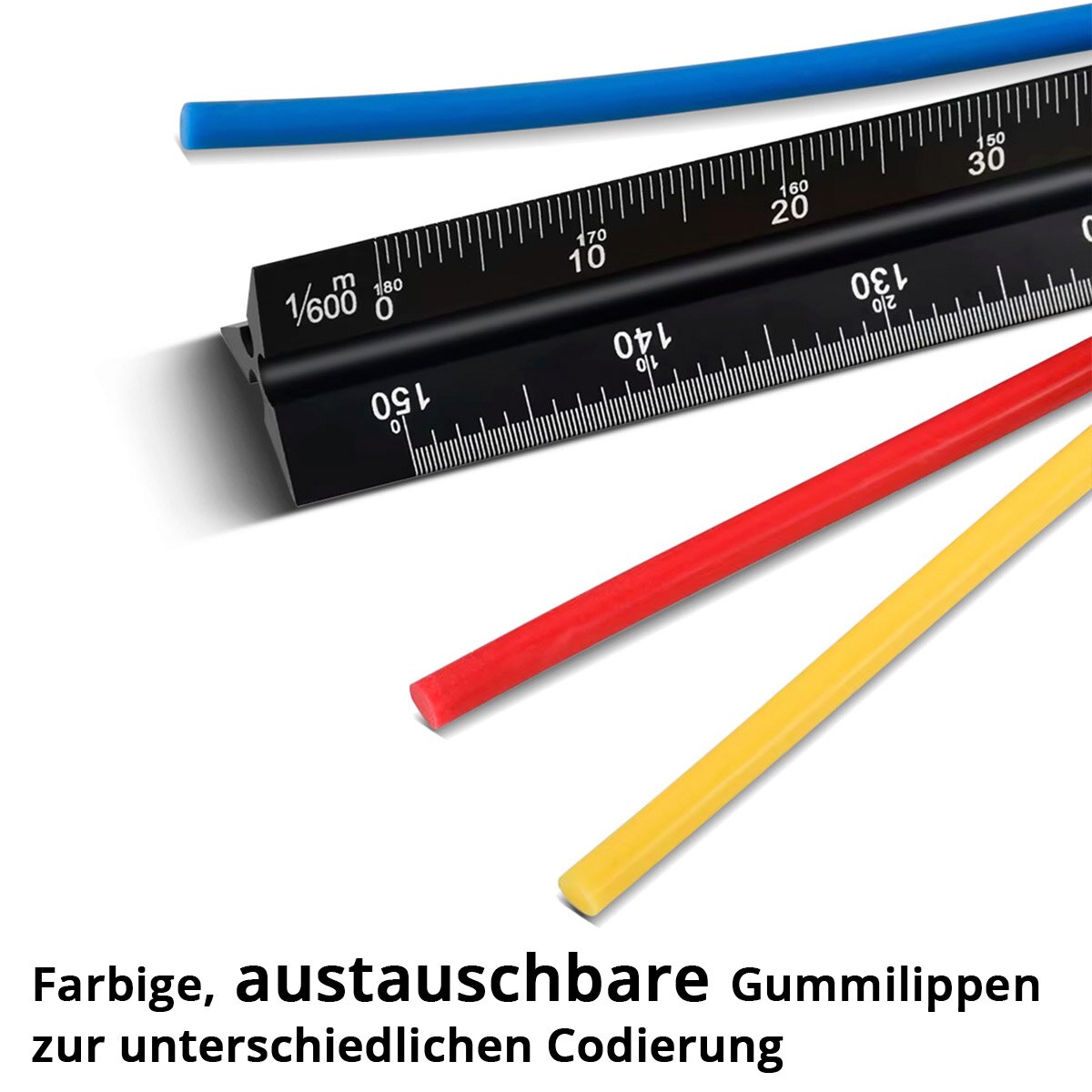 Set di 3 righelli triangolari STAHLWERK in scala 30 cm 1:100 200 300 4 ...