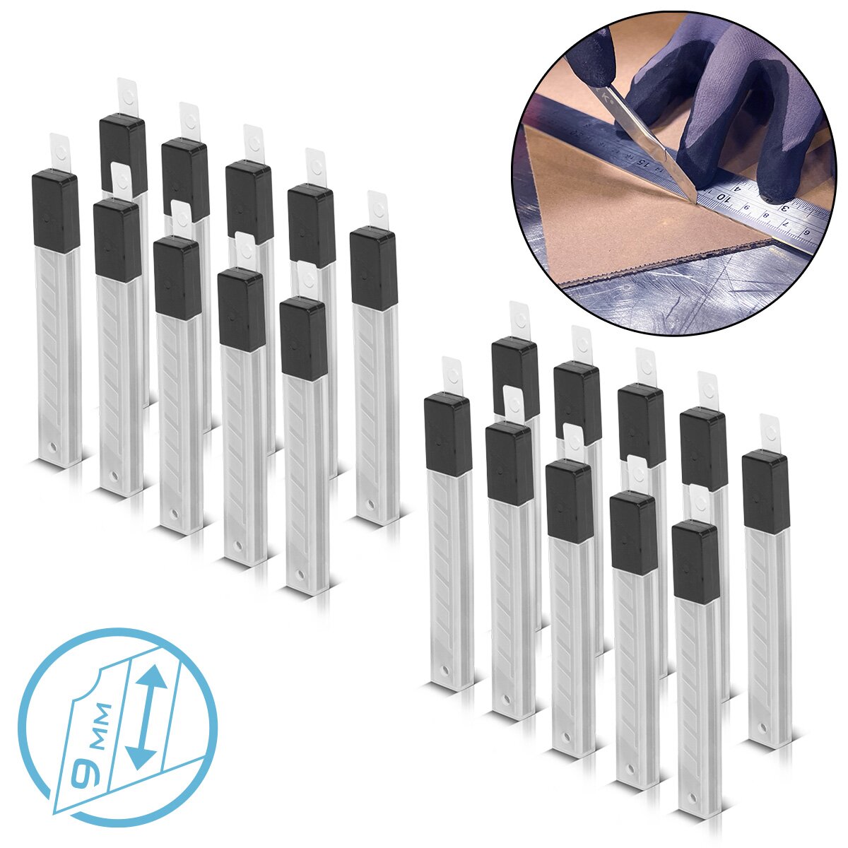 STAHLWERK Cutter Klingen 9mm 200er Set Cuttermesser Abbrechklingen Ers ...