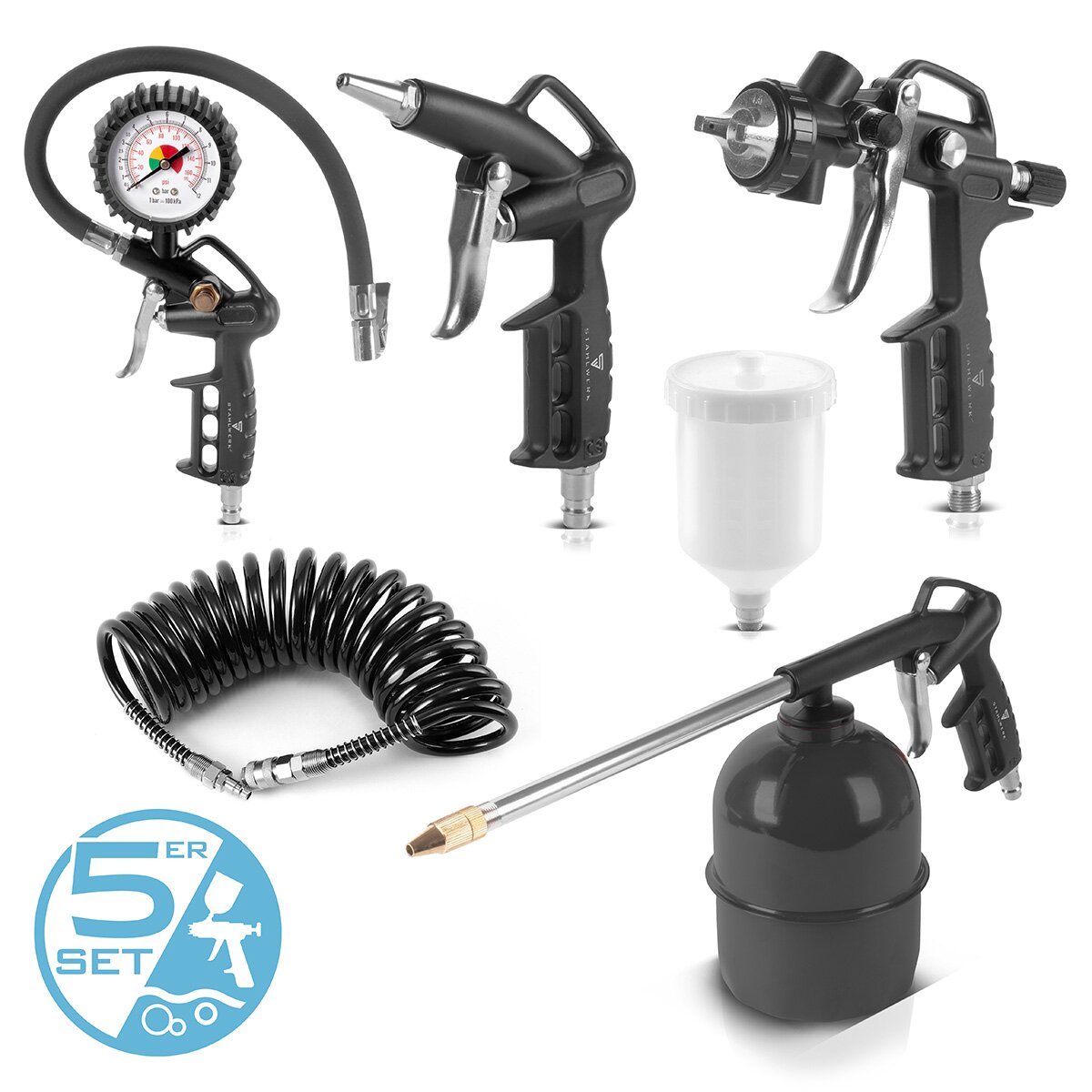 STAHLWERK Kompressor 10 bar 10,8 PS 8 kW 1050 l/min 200 l Druckluftkom ...