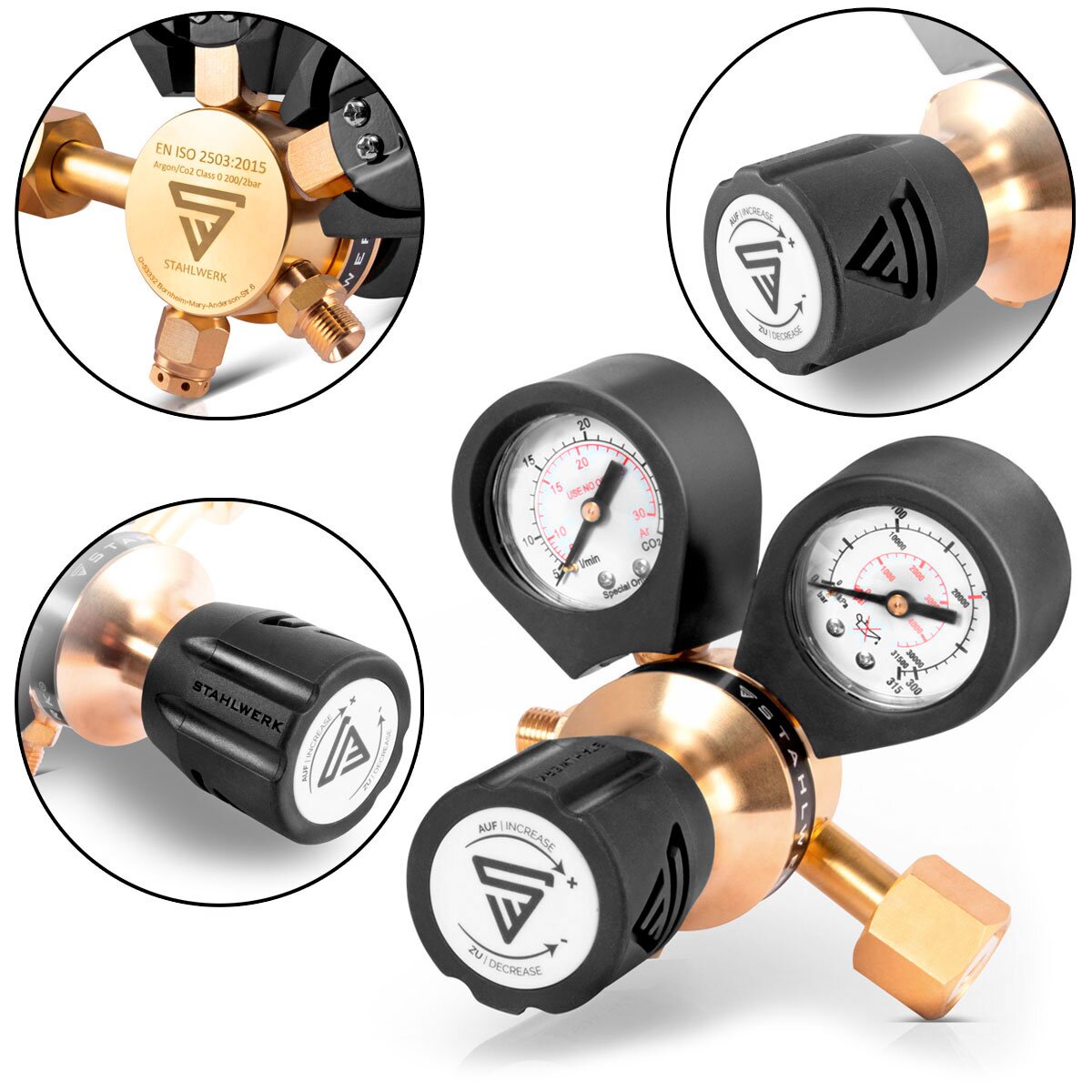 STAHLWERK pressure reducer pressure regulator for argon CO2 shielding ...