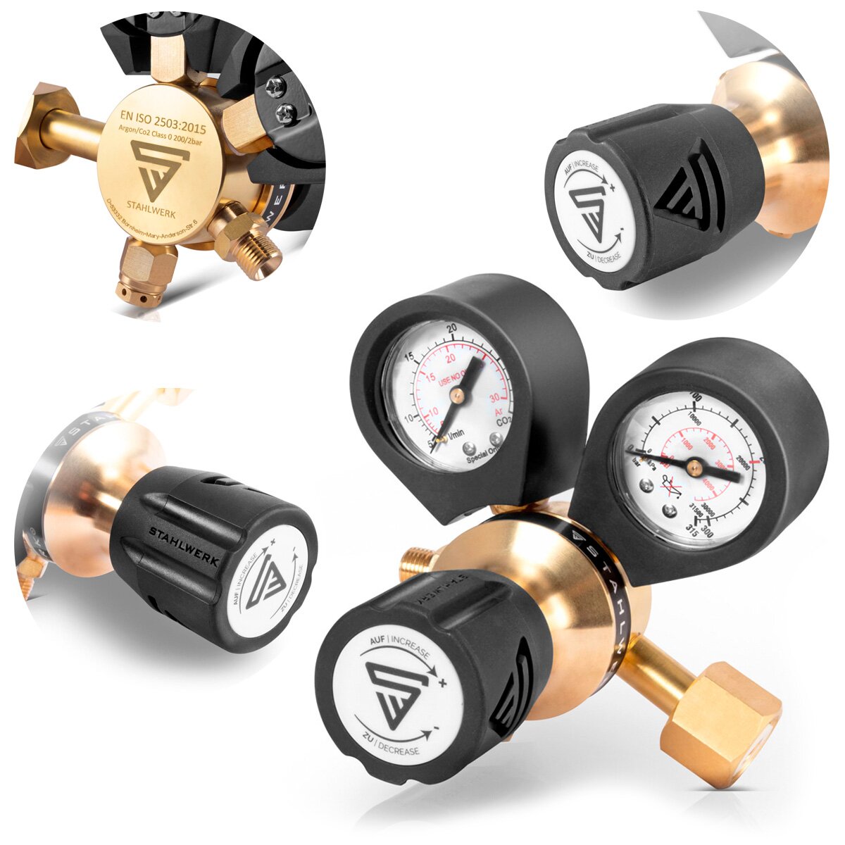 STAHLWERK pressure reducer pressure regulator for argon CO2 shielding ...