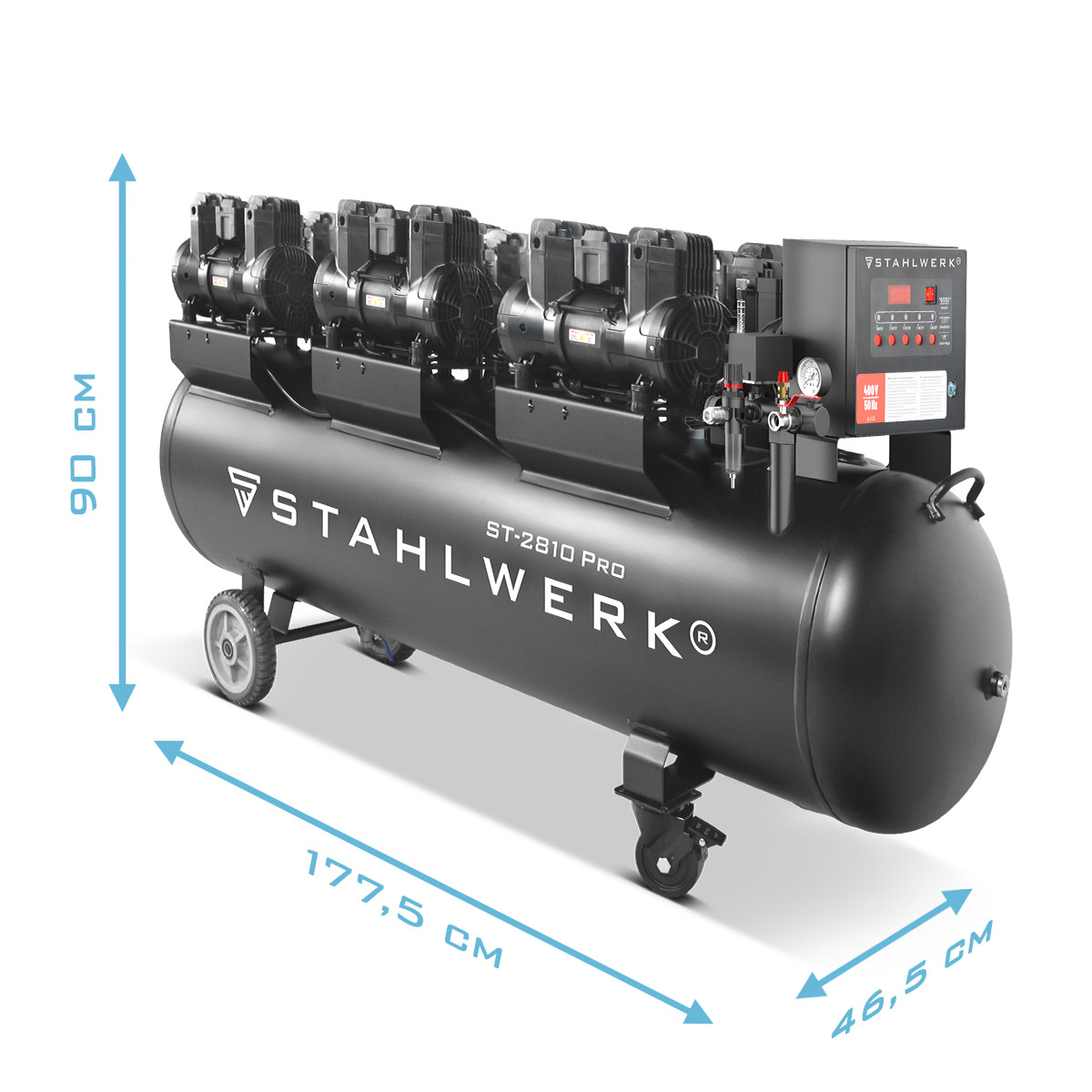 STAHLWERK Kompressor 10 bar 280 L 11,83 PS 8,70kW 1500 l/min Druckluft ...