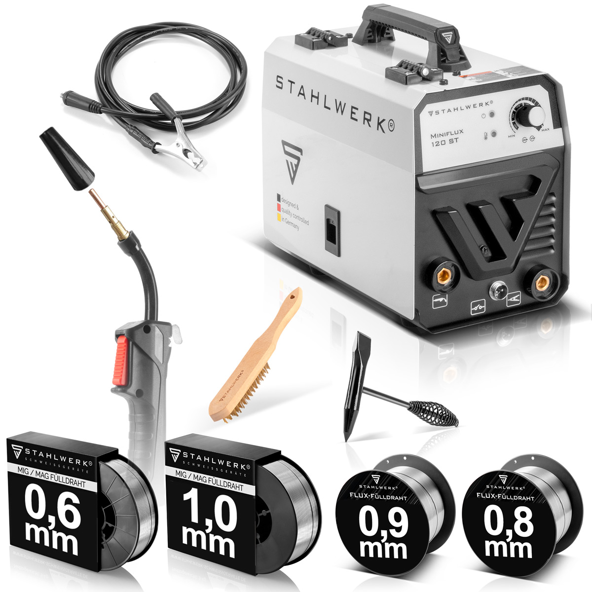 STAHLWERK Mini FLUX 120 ST Vollausstattung Fülldraht Schweißgerät 120